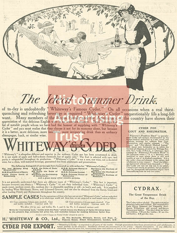 Press Advertisement: Whiteway's Cyder | Catalogue | History of ...