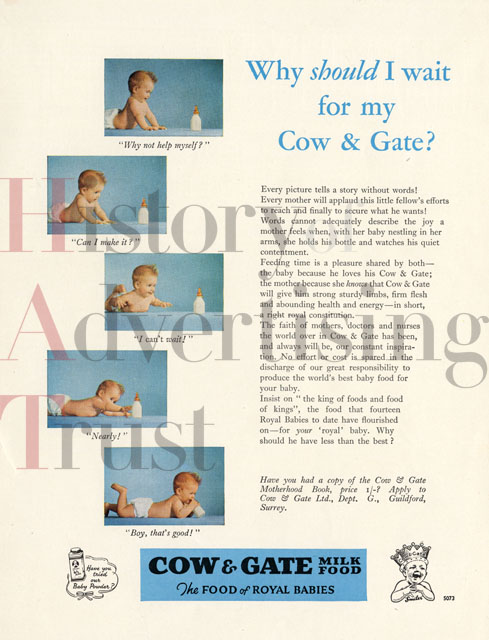 Press advertisement: Cow & Gate milk food | Catalogue | History of ...