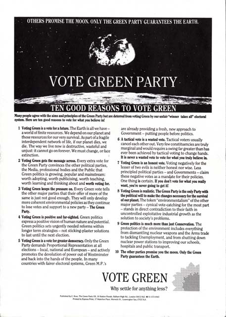 Gallery Image: Green Party leaflet | Catalogue | History of Advertising ...
