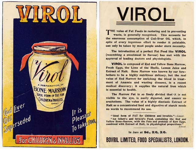 Gallery Image: Virol - Front and back of ad | Catalogue | History of ...